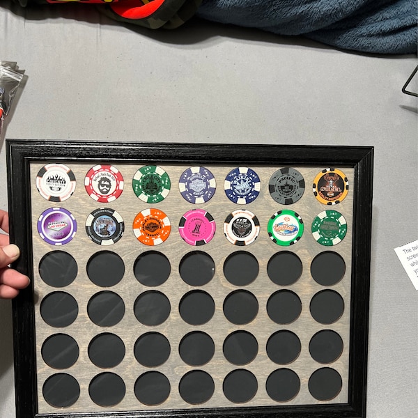 Poker Chip Frame Display Insert & Frame Fits 42 Harley-davidson or ...
