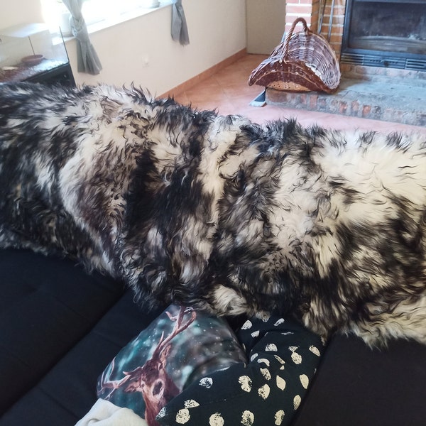 GIANT SHEEPSKIN Triple XXL Mouflon Throw Genuine Leather Sheep Skin 64 ...