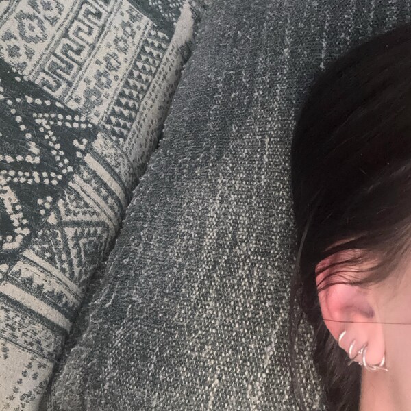Sterling Silver Triple Hoop Earrings | Faux Double Hoops | Three Hoops ...