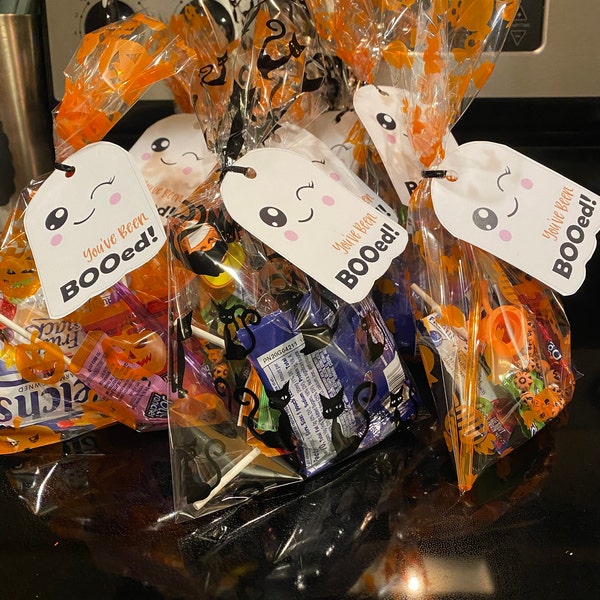 PRINTABLE You've Been Booed! Happy Halloween! Cute Ghost Gift Tag ...