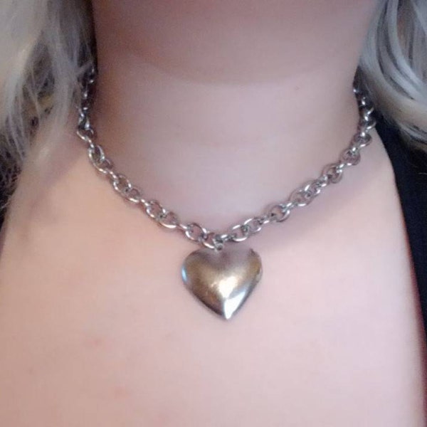 PIERCED 2 Stainless Steel Chainmaille Choker Necklace Goth Alternative ...