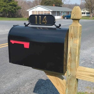 Mailbox Address Number Plate 1 With Brass Numbers - Etsy