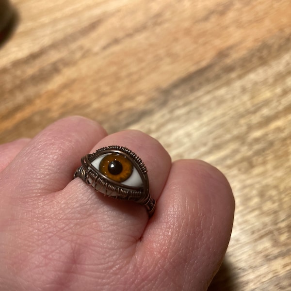 AWAKENING EYE RING// Glass Eye Ring// Eye Jewelry// Evil Eye Ring ...