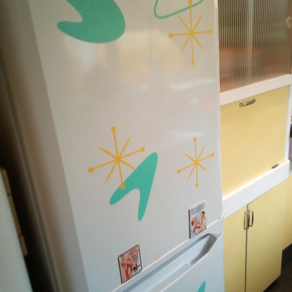 Vintage Boomerang Refrigerator Stickers- Mid Century Decor, Vintage 50s ...