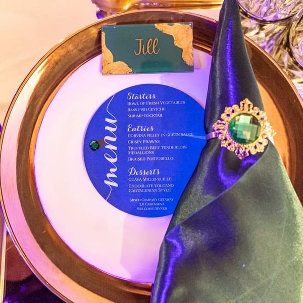 Printed Round Menu Cards With Custom Color and Font - Simple, Classic ...