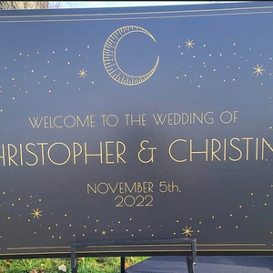 Art Deco Celestial Wedding Welcome Sign Template, Moon and Stars, PDF ...