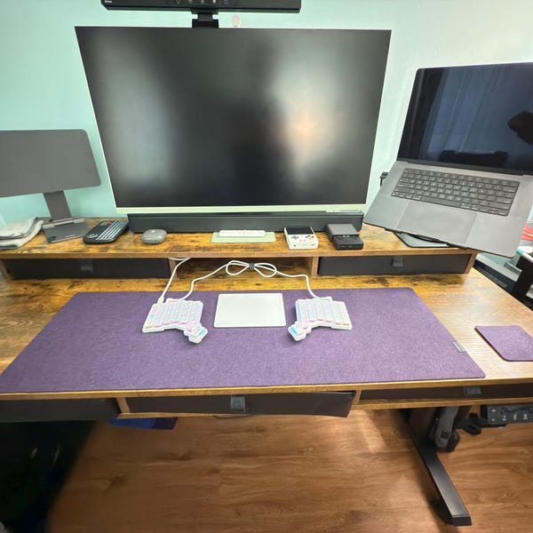 Felt Desk Pad, Custom Felt Desk Mat, Office Desk Accessories, Large ...