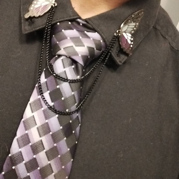 Pride Butterfly Wings Collar Pins Black Plate Hard Enamel Pins W ...