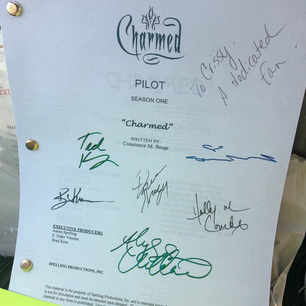 Charmed Pilot TV Script Signed Screenplay Autograph: Alyssa Milano ...