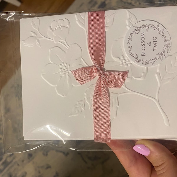 Embossed Note Cards, Vintage Style Note Cards, Note Card Set With ...