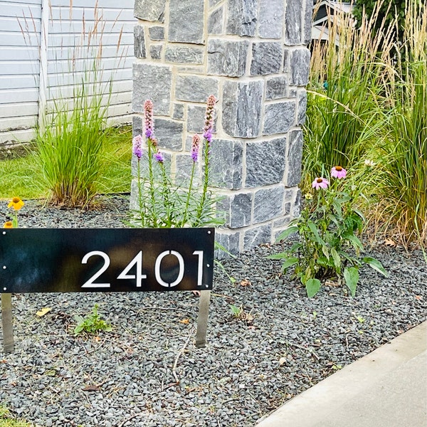 Stainless Steel Address Sign With Stakes | Custom Address Sign | Yard ...