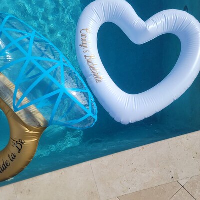 Customized or Personalized Heart Pool Float, Engagement Ring Float ...