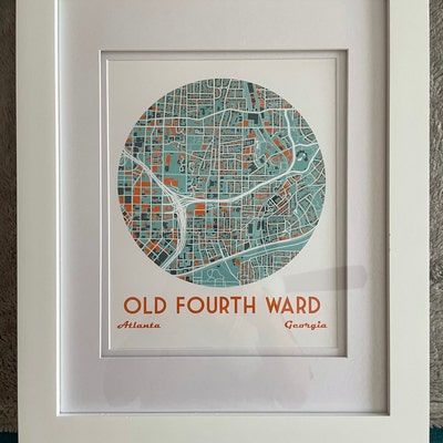 Truist Park, the Battery, Atlanta Map Map Art, Atlanta Art - Etsy