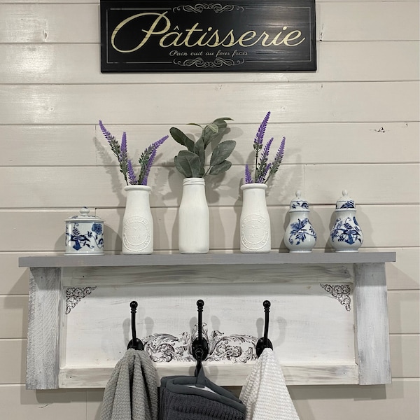 Patisserie Rustic French Wood Wall Decor, Fresh Baked Bread, Vintage ...
