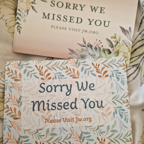 JW Set of 40 LINED Postcards Sorry We Missed You Not at Home Pioneer ...