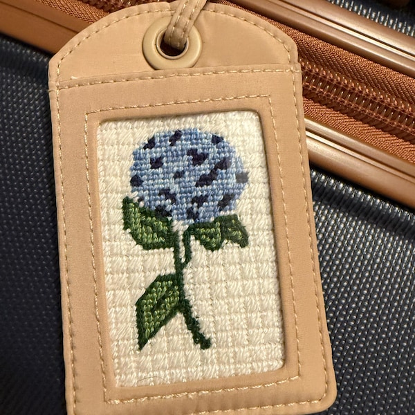 Self-finishing Luggage Tag Needlepoint Canvas: Hydrangea Collection - Etsy