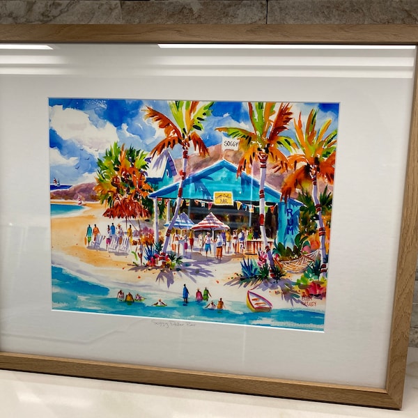 Soggy Dollar Bar, British Virgin Islands, Caribbean Beach Art, BVI ...