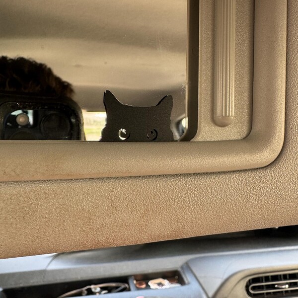 Cat Peeker Decal, Car Decal, Black Cat Peeker Sticker, Blank Button ...