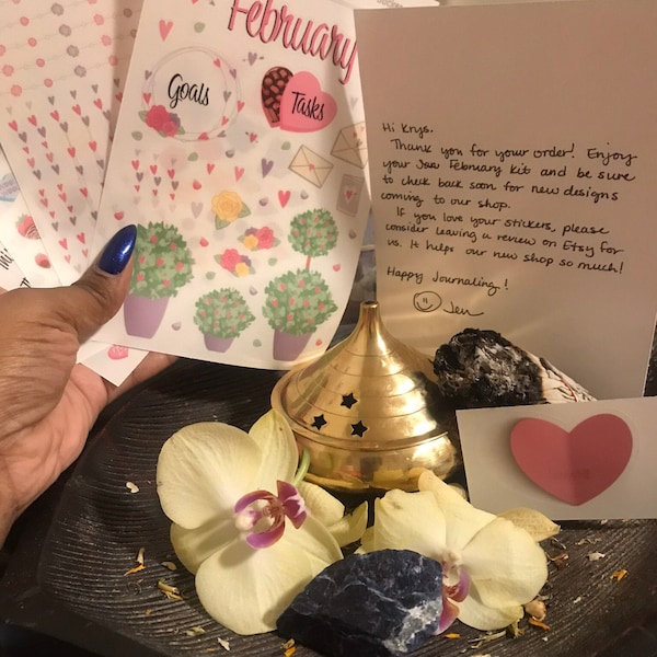 February Monthly Bullet Journal Sticker Kit - Valentines Themed ...