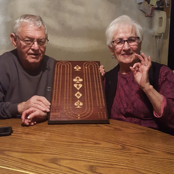 Extra Large 3 Player Cribbage Board Large Metal Pegs Easy Play Three ...