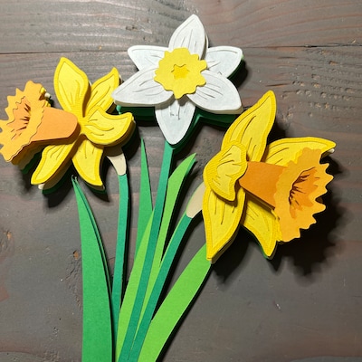Daffodil SVG File Layered Spring Daffodil Flowers Cutting File - Etsy
