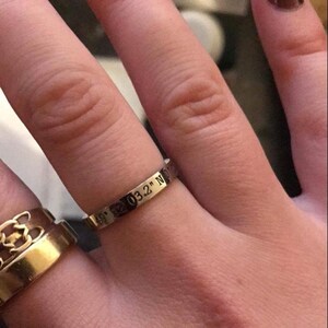 Location Rings GPS Coordinates 3mm Engraved Stacking Rings - Etsy
