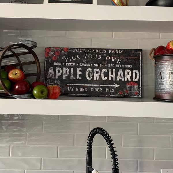 Custom Name Sign Apple Orchard Sign Rustic Fall Decor Established Sign ...