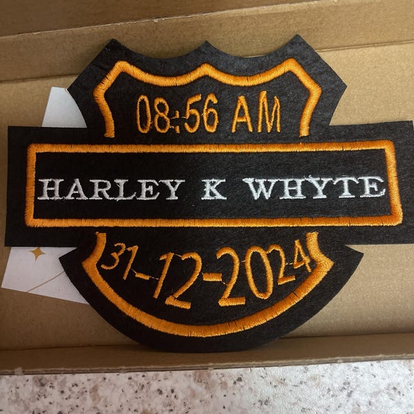 Custom Embroidered Memorial Shield Patch, in Memory Biker Decorative ...
