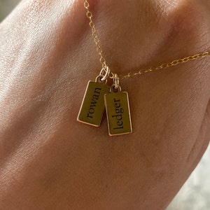 Personalized Mini Tag Necklace 14K Gold Filled Tag Necklace Custom Name ...