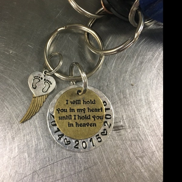 Still Born Baby Memorial, Key Chain,hand Stamped Key Chain,loss of ...