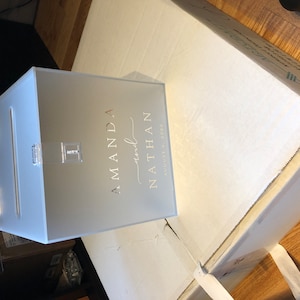 Personalized Name Card Box Wedding Acrylic Card Box With Lock - Etsy