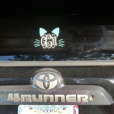 Cat Monogram Decal Monogram Cat Decal Monogram Car Decal Monogram Decal ...