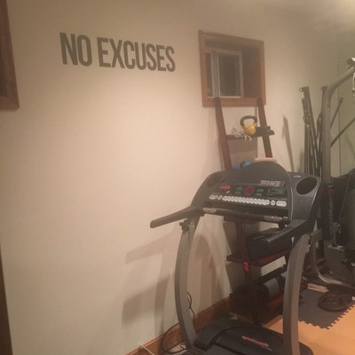 No Excuses Gym Wall Decal Motivational Wall Inspirational Wall Fitness ...