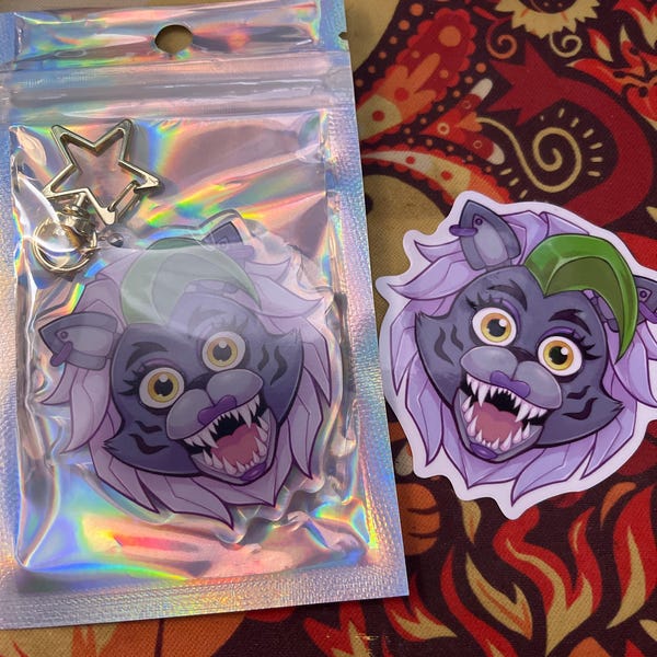 FNAF Security Breach Keychains Glamrock / Shattered Freddy, Monty ...