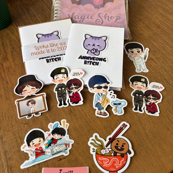 Jimin and Yoongi Rookie Actor of the Year Gold Frame Vinyl Waterpoof ...