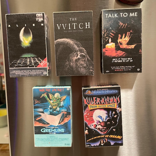Retro VHS Mini Refrigerator Magnets Modern Recent Horror Movies Classic ...