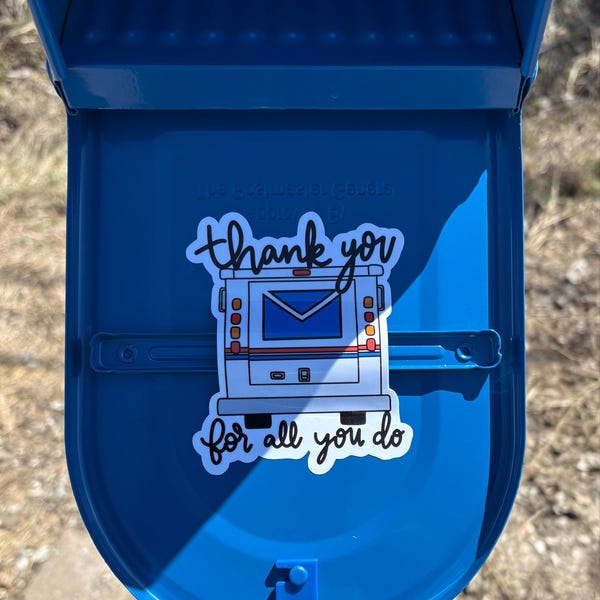 Thank You Mailbox Decal-new, Mailman Sticker, Mailman Gift, Mailbox ...