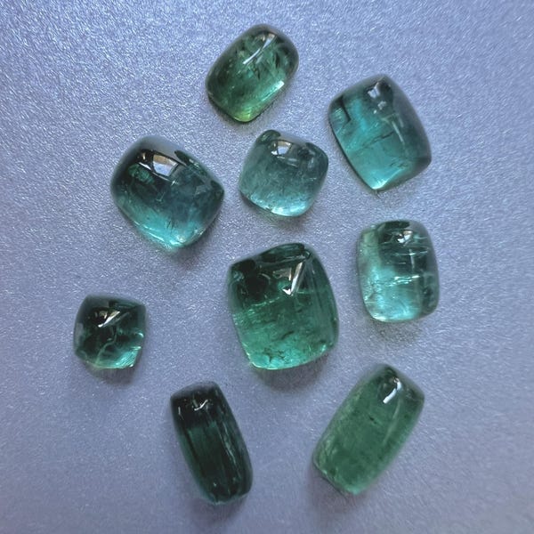 50-carats Natural Green, Blue & Pink Color Tourmaline Rosecut 8mm to ...