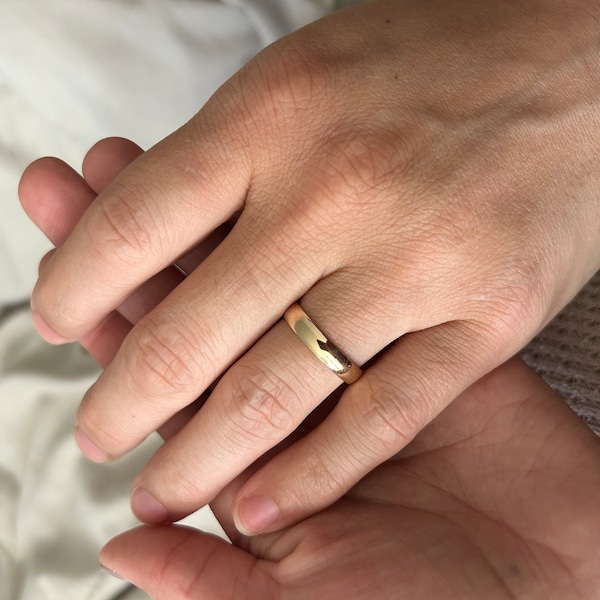 14k Solid Yellow Gold Domed Wedding Band | 2mm - 8mm Gold Ring ...