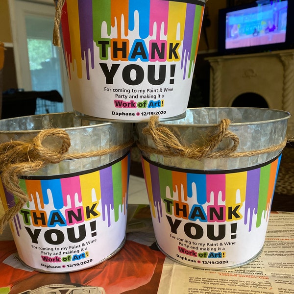 Paint Bucket Label • Art Party • PRINTED - Etsy