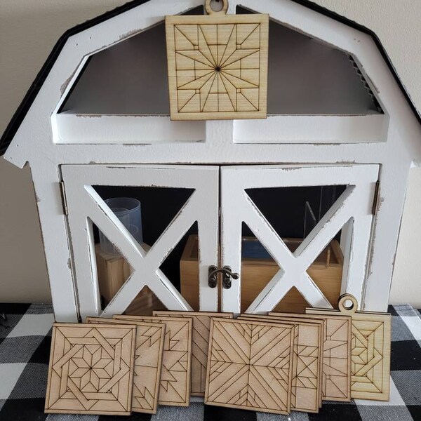 Laser Cut 8-piece Barn Quilt Blanks Supplies for Creative DIY Art Home ...