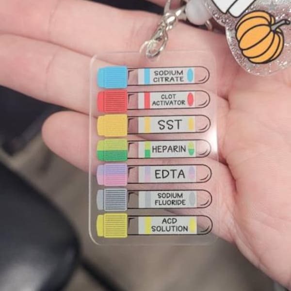 Blood Draw Order Charm - Phlebotomy Badge Reel Charm - Lab Tech Badge ...