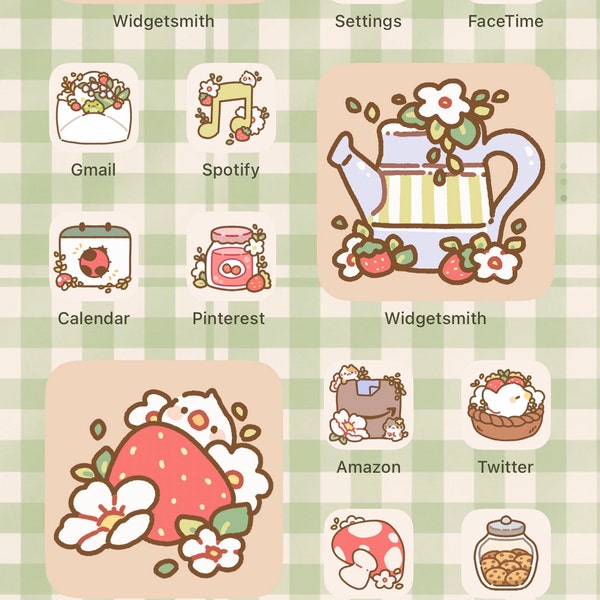 Cute Cottagecore App Icon Set | Kawaii Aesthetic Theme for Android Ios ...