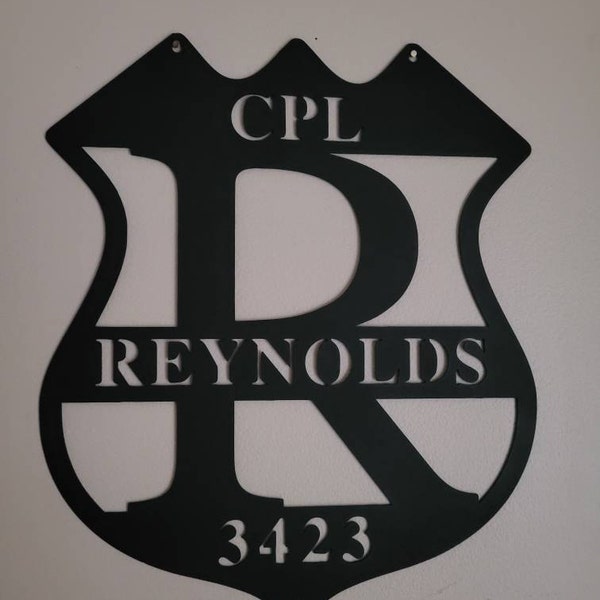 Personalized Police Sign for Home, Metal Wall Art, Police Officer Gifts ...