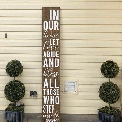 Religious Porch Sign, in Our Home Welcome Sign, Front Porch Decor ...