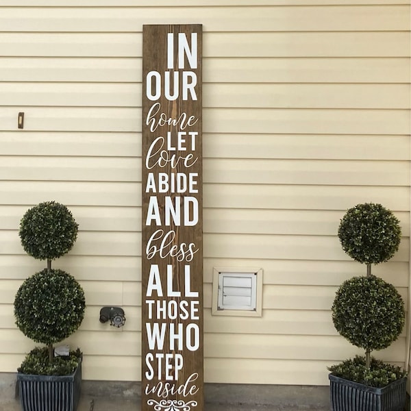Religious Porch Sign, in Our Home Welcome Sign, Front Porch Decor ...