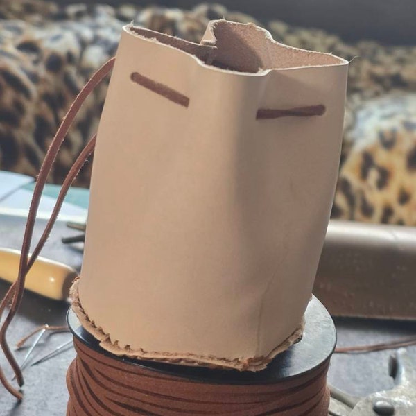 Leather Micro Drawstring Pouch Pattern. Template, DIY PDF Download With ...