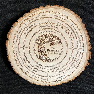 Wood Family Tree Chart Personalized Fathers Day Gift for - Etsy