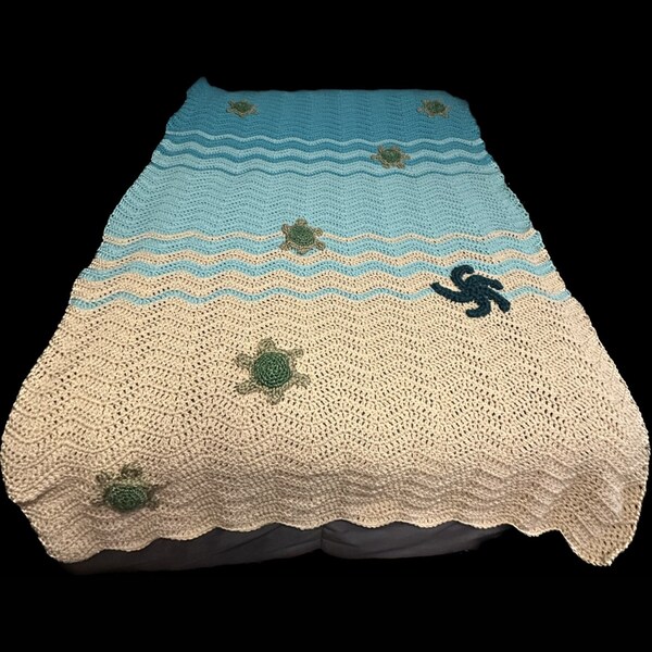 INSTANT DOWNLOAD Crochet Pattern ~ Sea Turtle Blanket Pattern ...