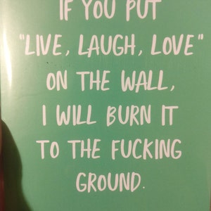 Live. Laugh. Burn. Funny / Sweary / Rude New Home Card - Etsy
